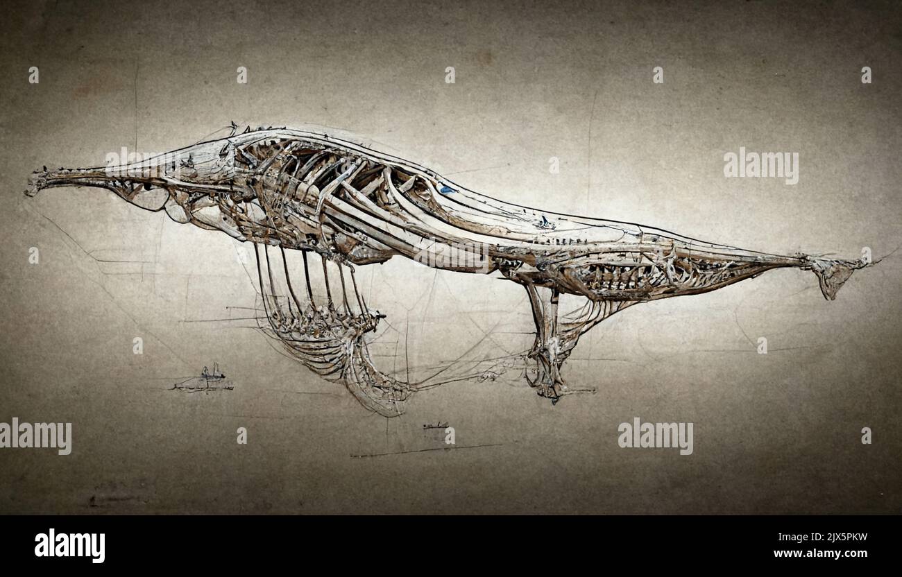 Dessin squelette baleine Banque de photographies et d’images à haute ...