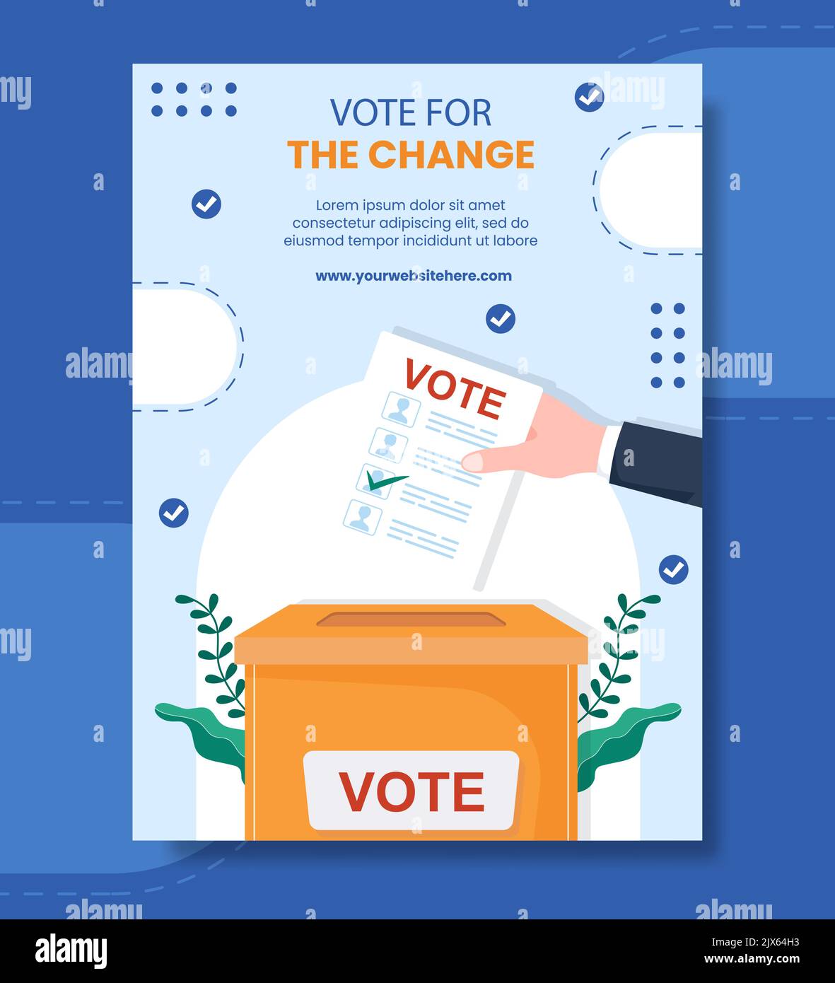 Modèle d'affiche politique du jour des élections dessin à la main ...