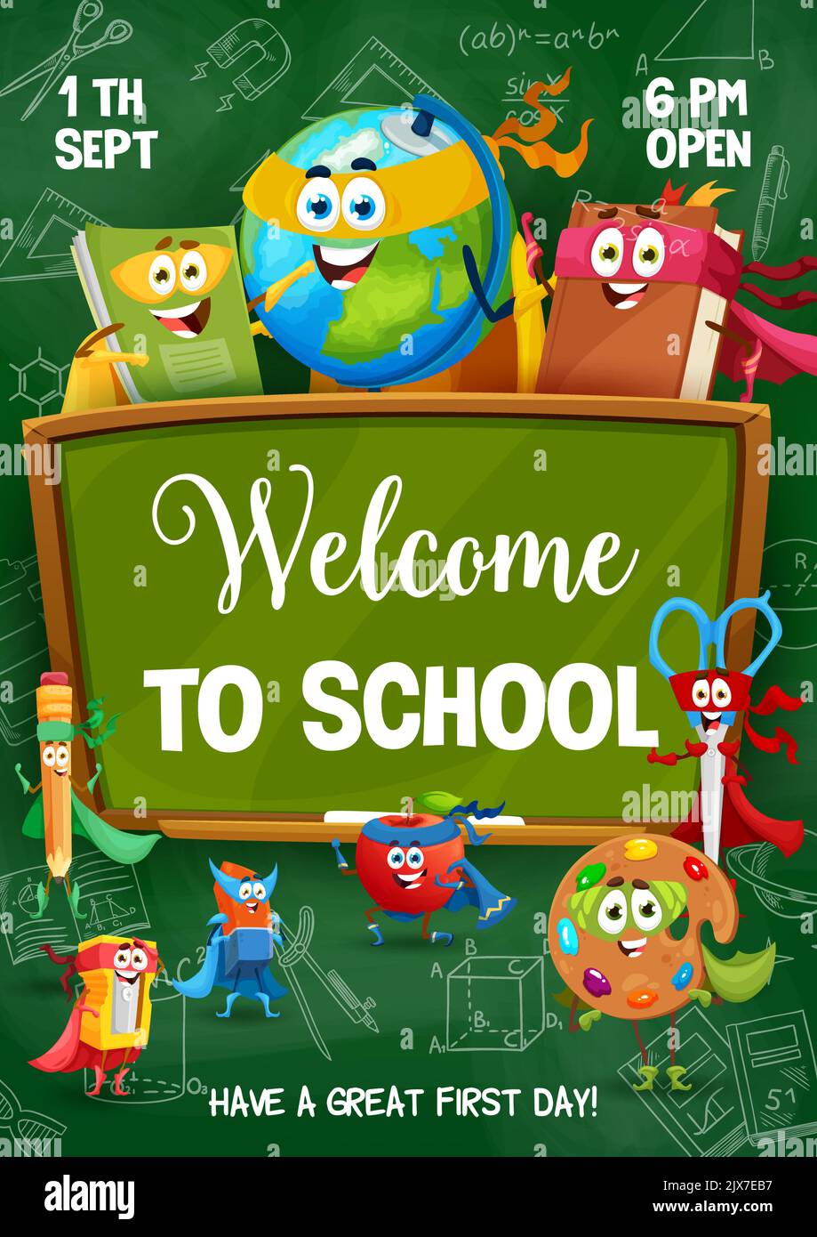 Circulaire de la rentrée des classes. Personnages super-héros de l ...