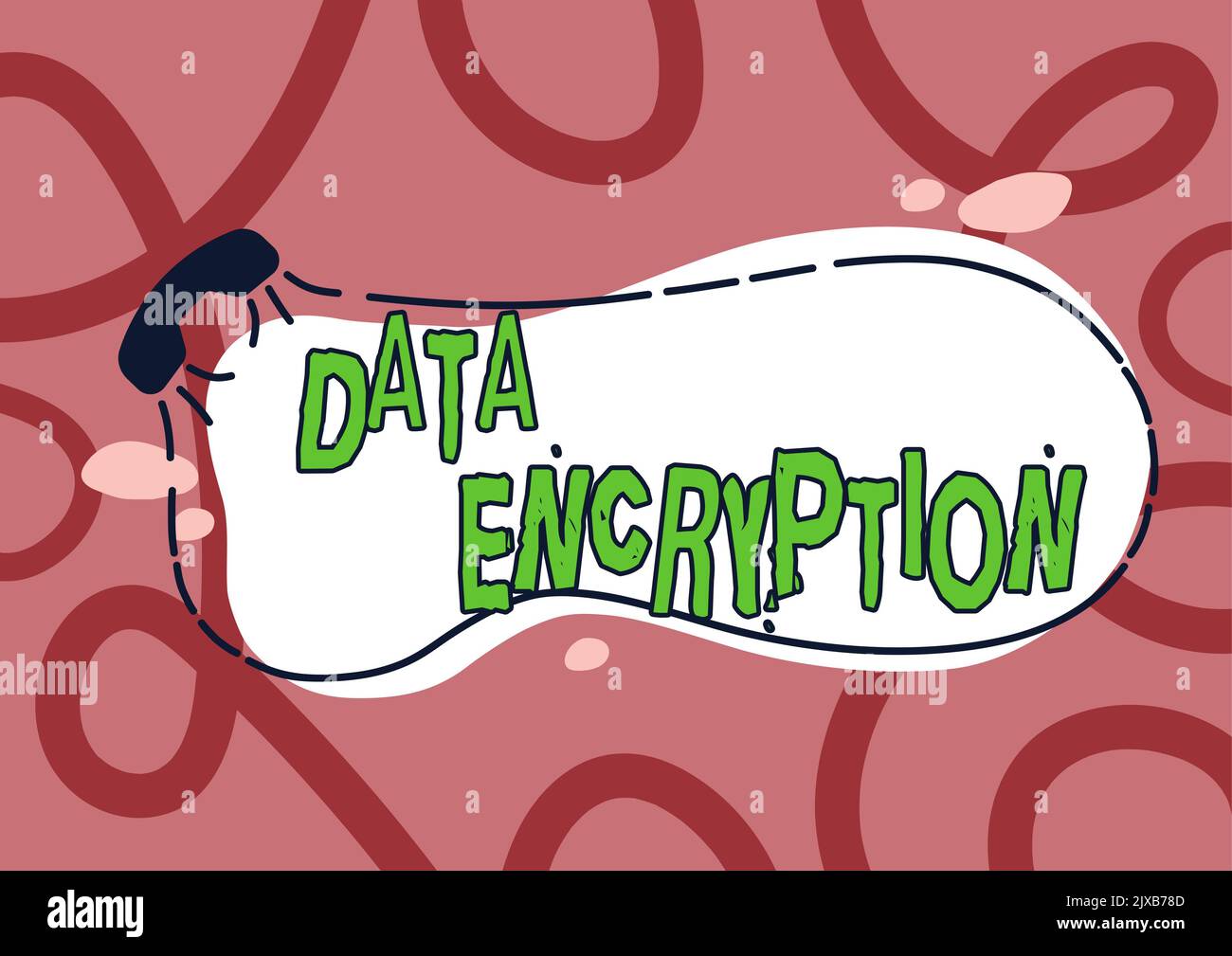 Signe affichant les données Encryptionalgorithme de clé symétrique pour ...