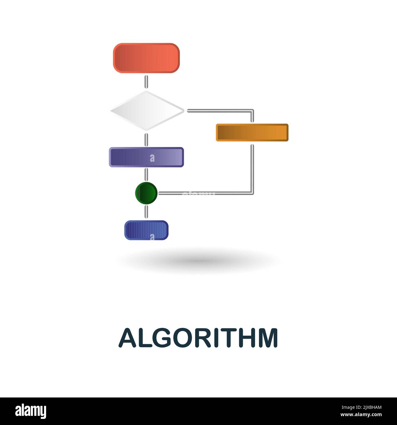 Icône d'algorithme. 3d illustration de la collection d'intelligence ...
