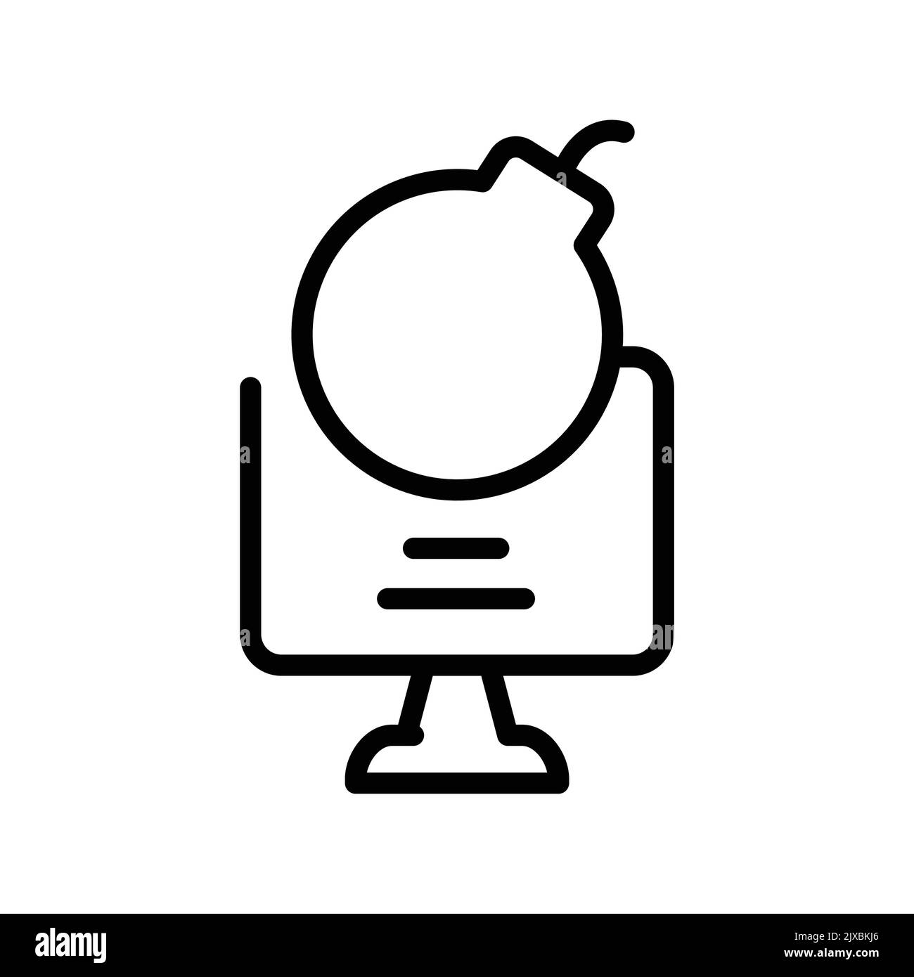 Icône de ligne de couleur de menace électronique. Pictogramme pour page ...