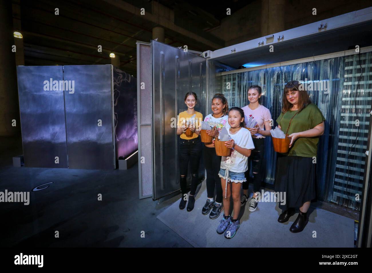 (G-D) Claire McCulloch, Lilyana Wawavanua, Riana Shimamune Lily Munro ...