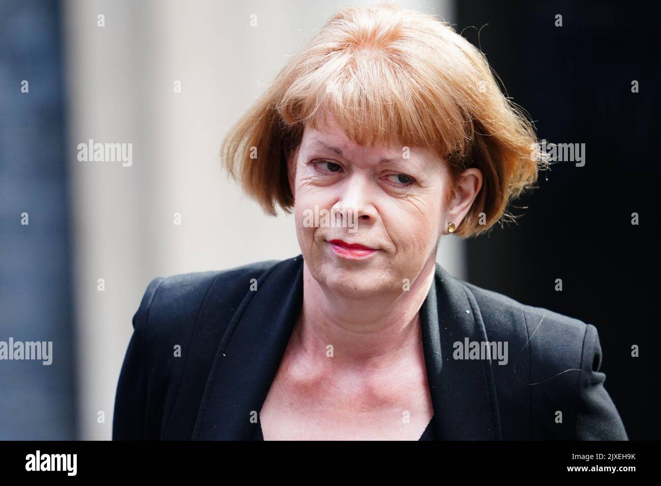 La whip en chef Wendy Morton quitte le 10 Downing Street, Londres, à la ...