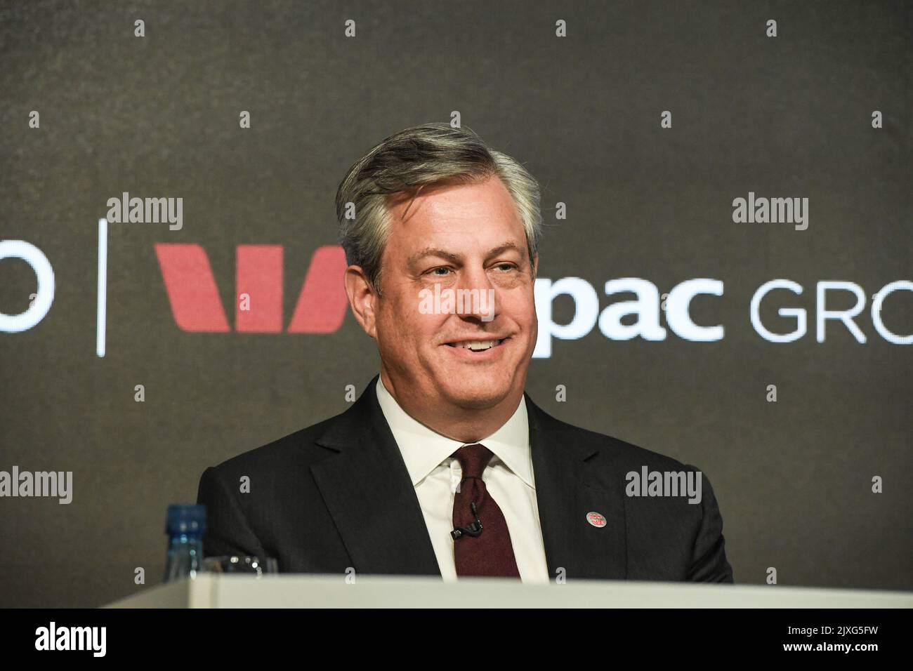 Brian Hartzer, chef de la direction de Westpac, lors de la réunion d ...