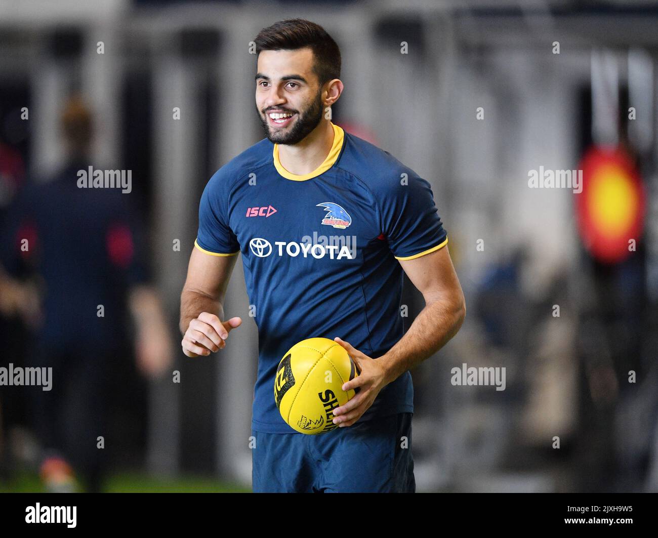 Wayne Milera, joueur d'Adelaide Crows, est vu lors d'une séance d ...