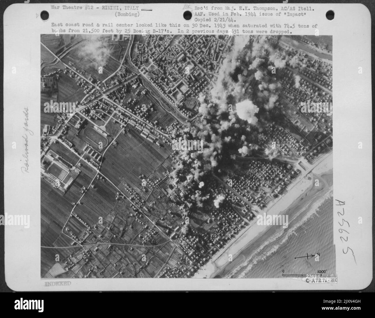 Le centre ferroviaire et de raode de la côte est ressemblait à cela le ...