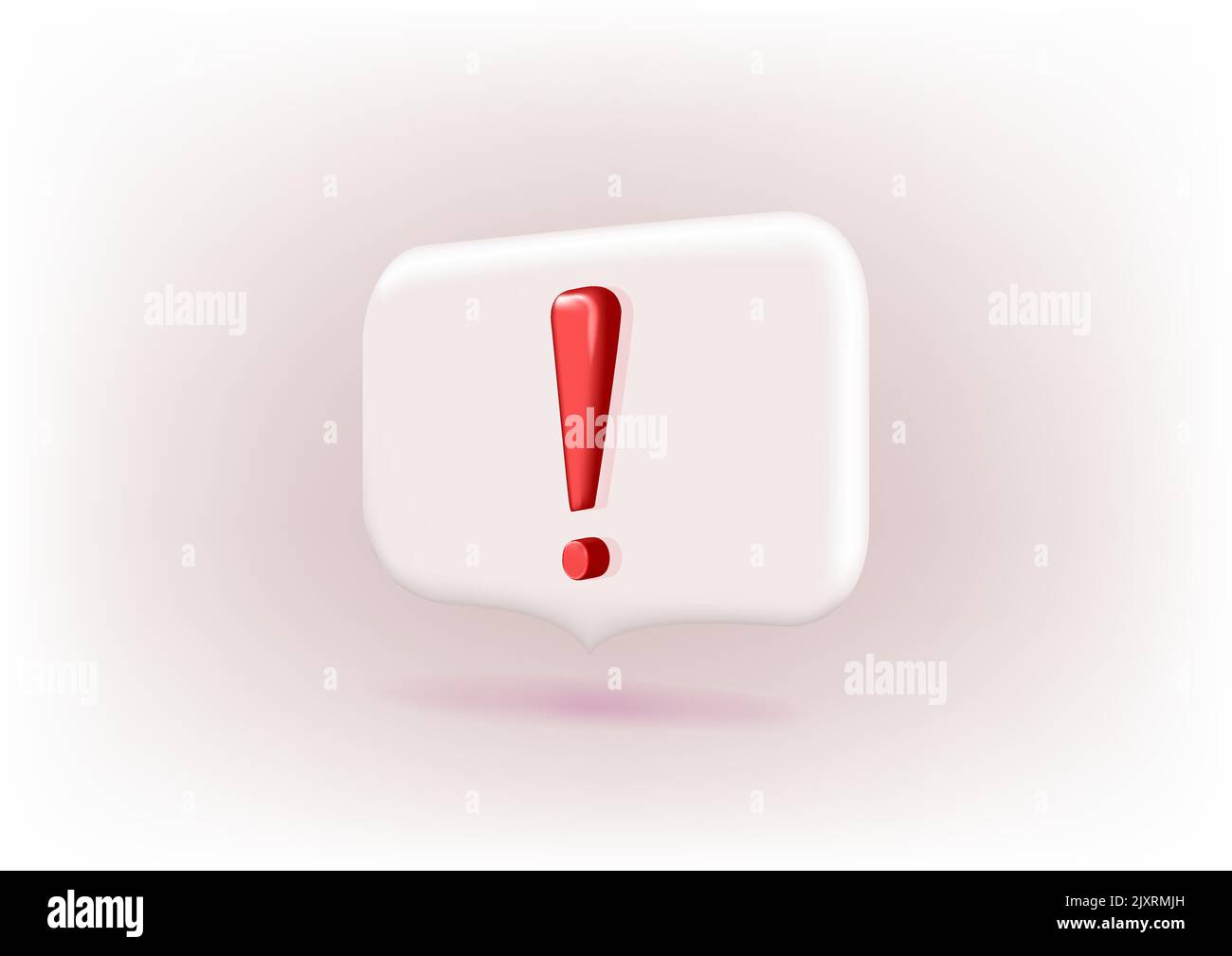 3d point d'exclamation blanc de notification sur les réseaux sociaux ...