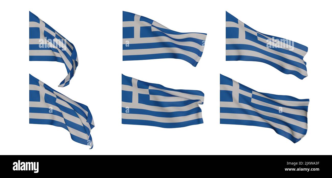 Drapeau de Grèce, collection de drapeaux de Grèce, drapeaux de forme ...