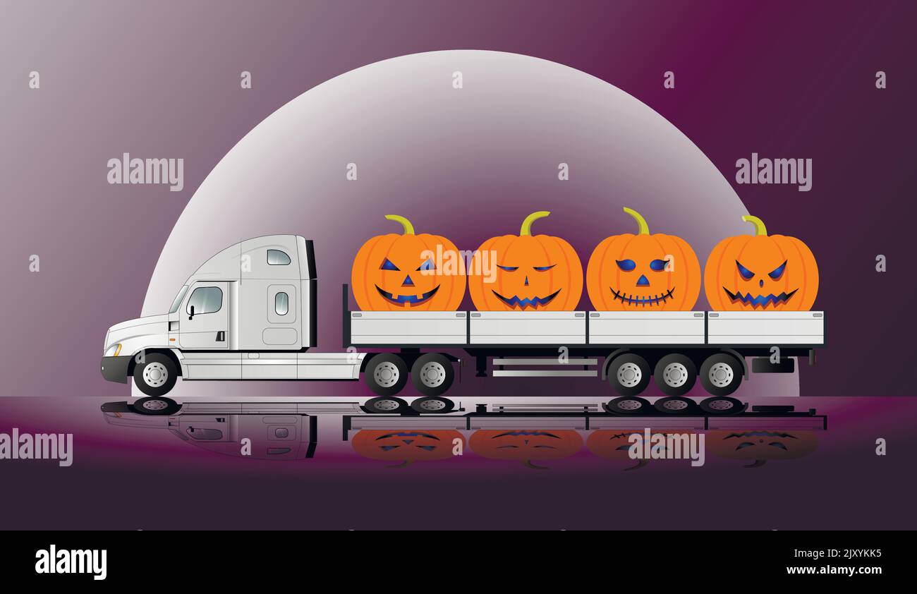 Camion d'halloween Banque d'images vectorielles - Alamy