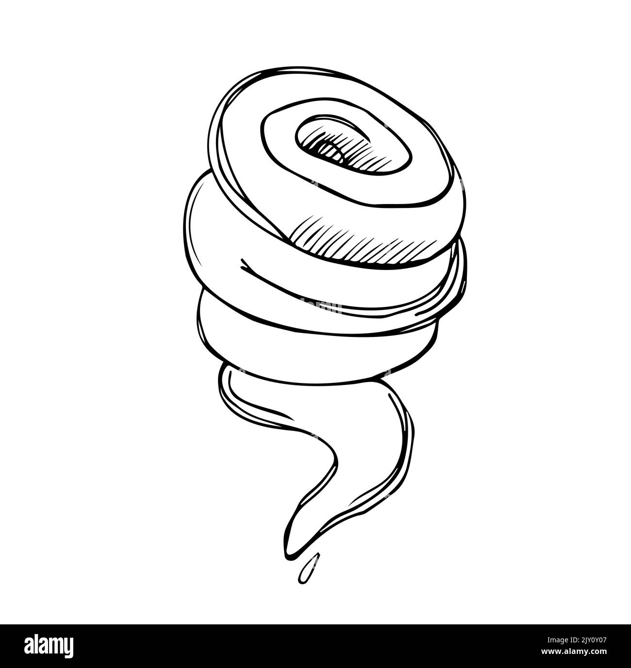 Illustration vectorielle. Tourbillons de tornade dessinés à la main ...