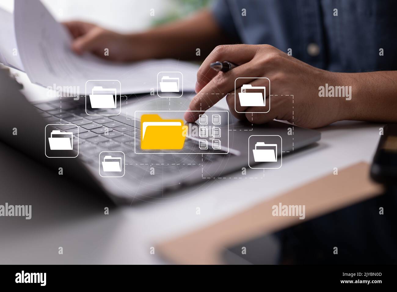 Basé sur des documents électroniques, le concept de bureau sans papier ...
