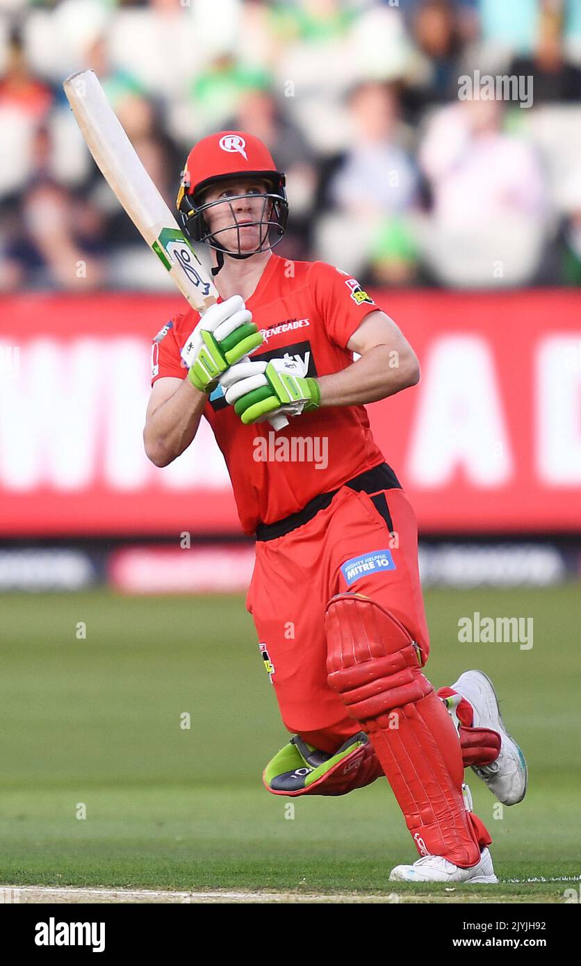 Sam Harper des Renegades joue un tir lors du match de cricket de la Big ...