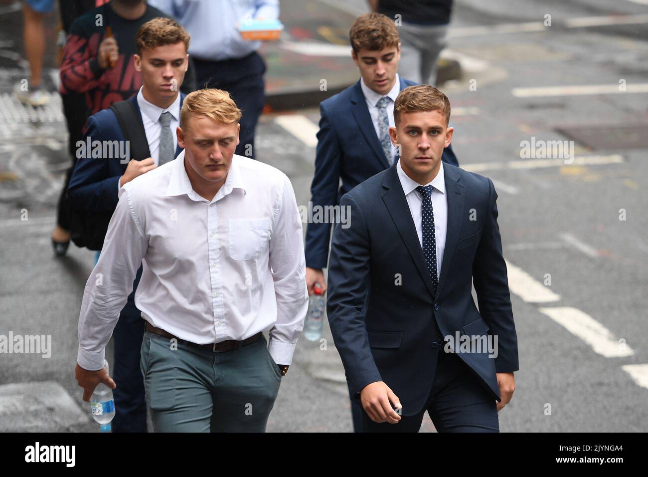 Le joueur de la NRL Callan Sinclair arrive au tribunal de district du ...