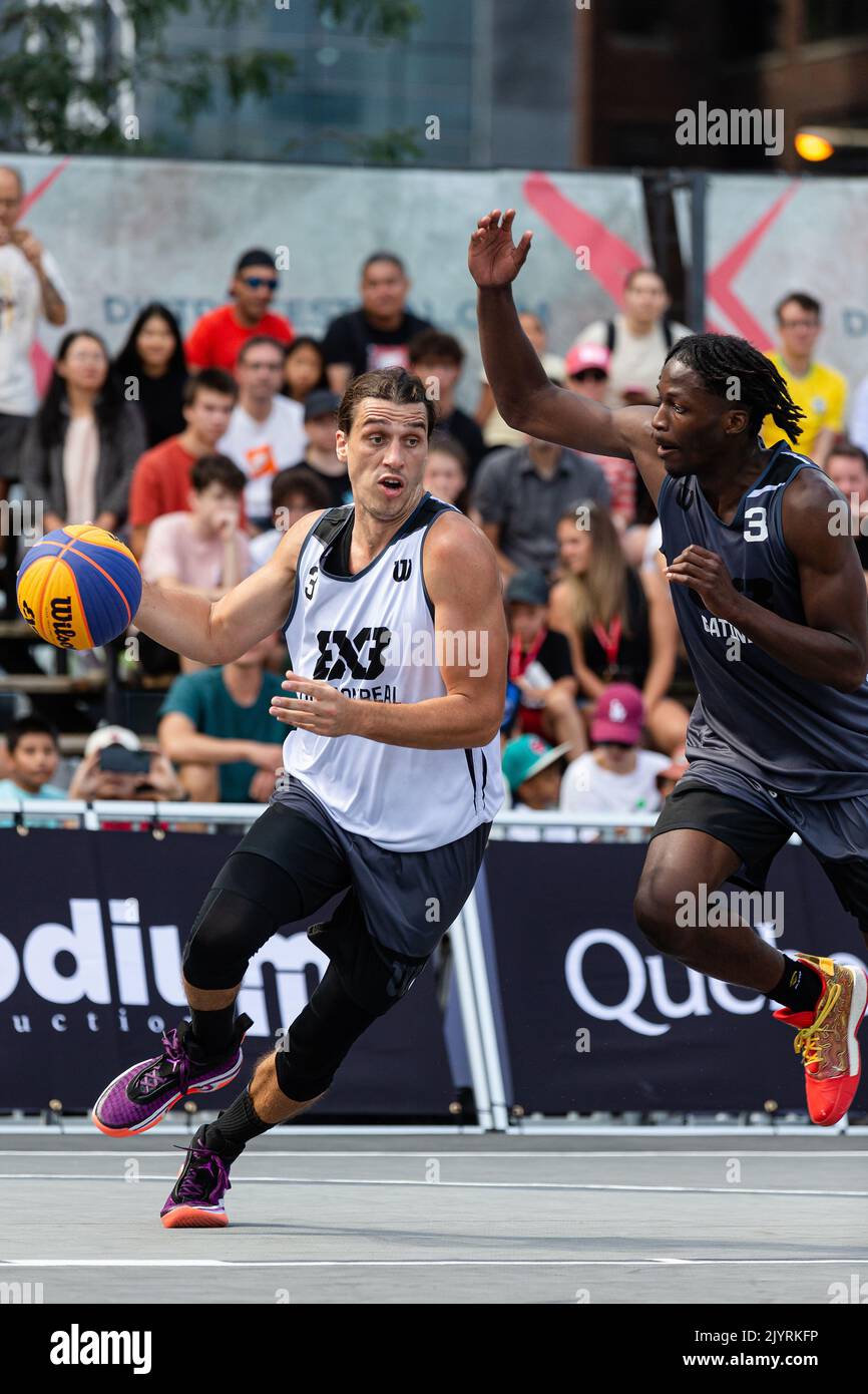 Montréal, Canada, 03 septembre 2022 : Gregory Faulkner (blanc) de l ...