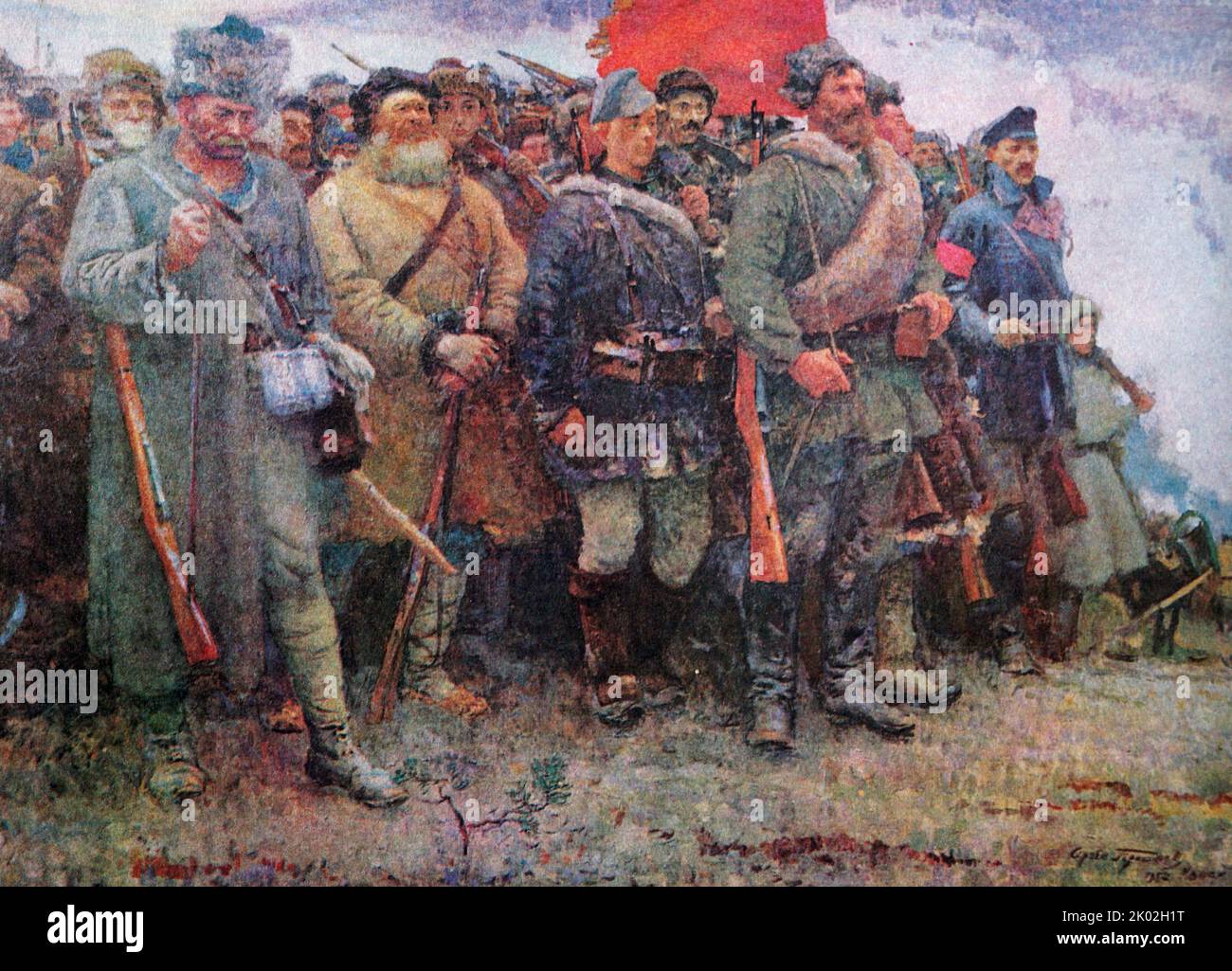 Pour la puissance soviétique. Peinture par S.V. Gerasimov. Sergueï ...
