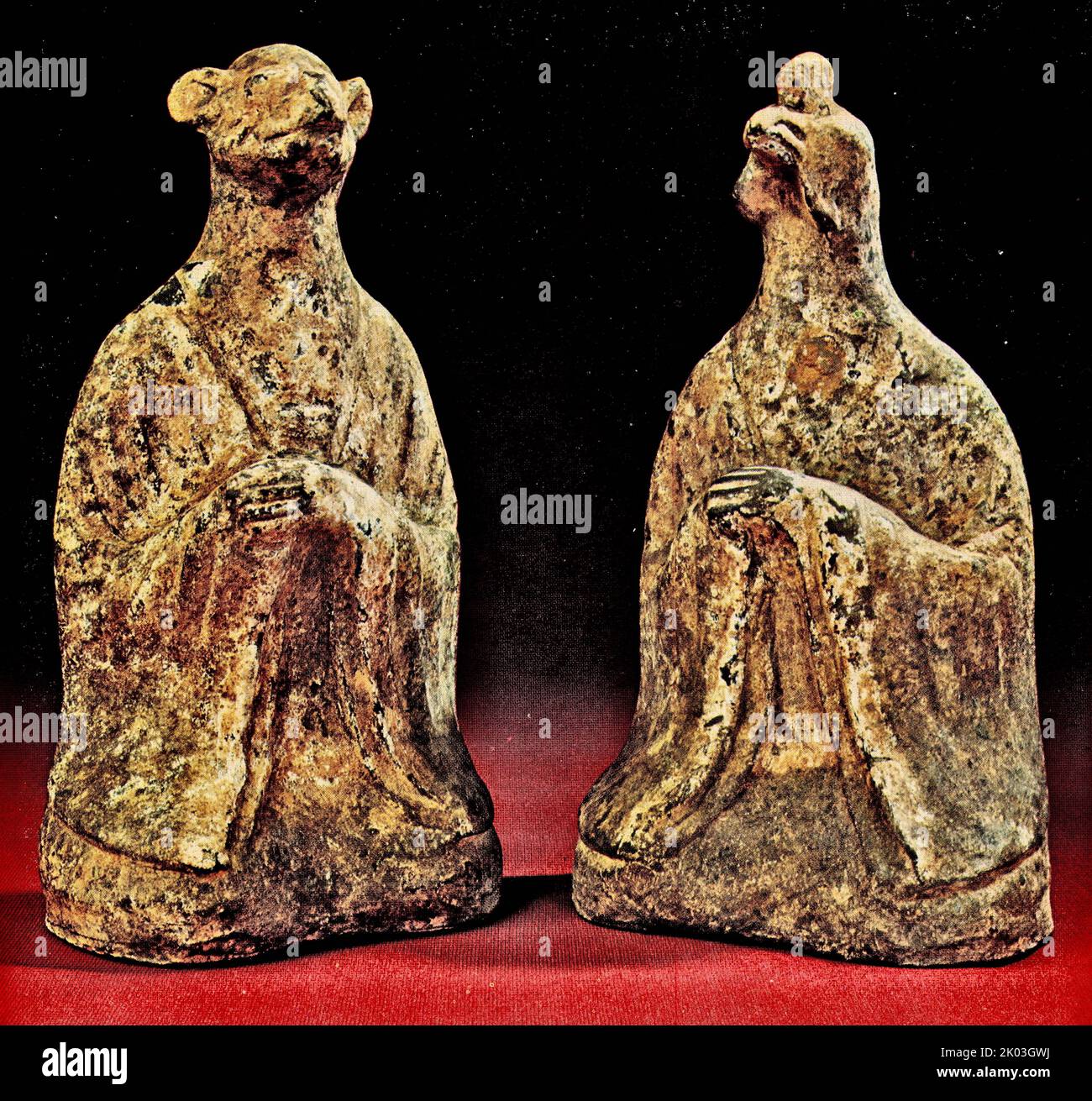 Dynastie Han de l'est, figurines de dieux, Yu et Shen. Yu est un dieu ...