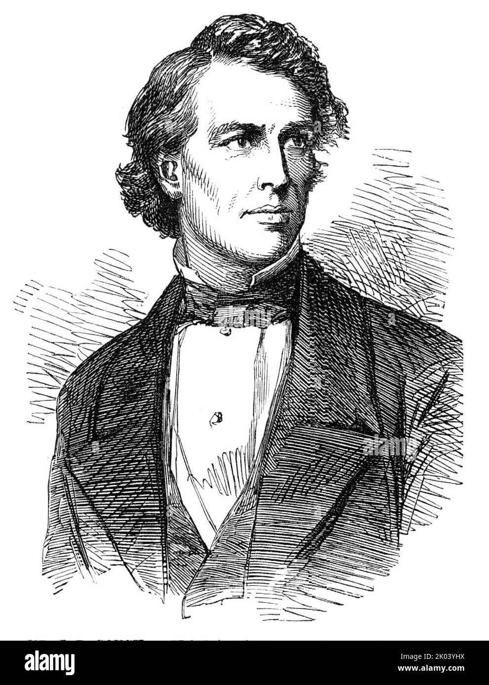 Monsieur J.B. Gough - d'un daguerréotype de Mayall, 1854. Portrait de l ...