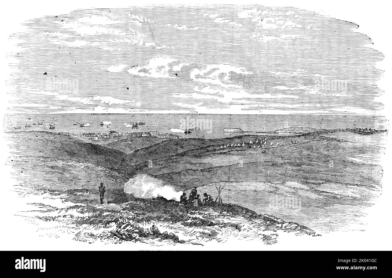 Les Steamers russes bombardant le camp français, Sebastopol, 1854 ...