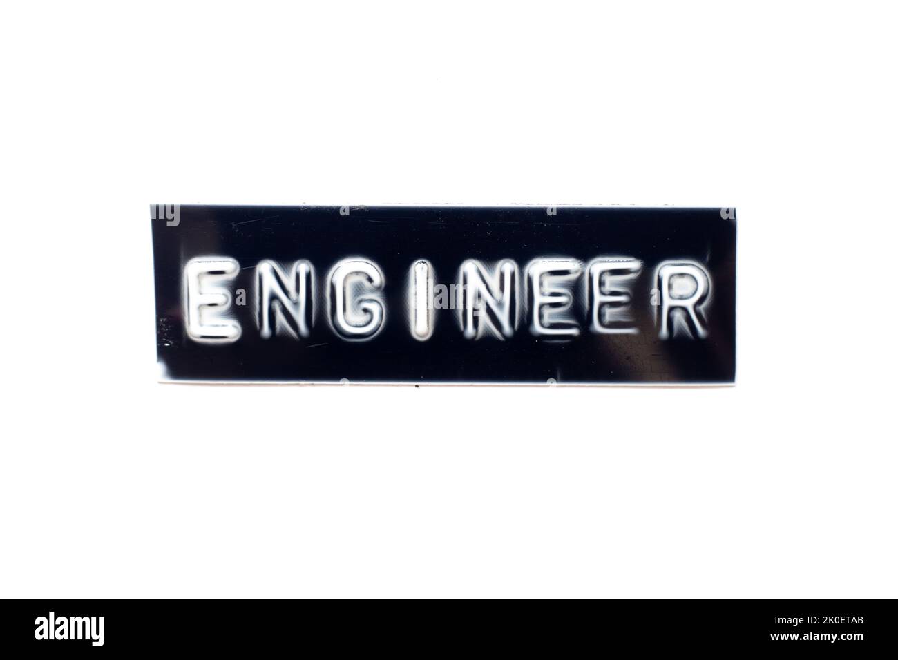 Lettre en relief dans Word ENGINEER en bannière noire sur fond blanc ...