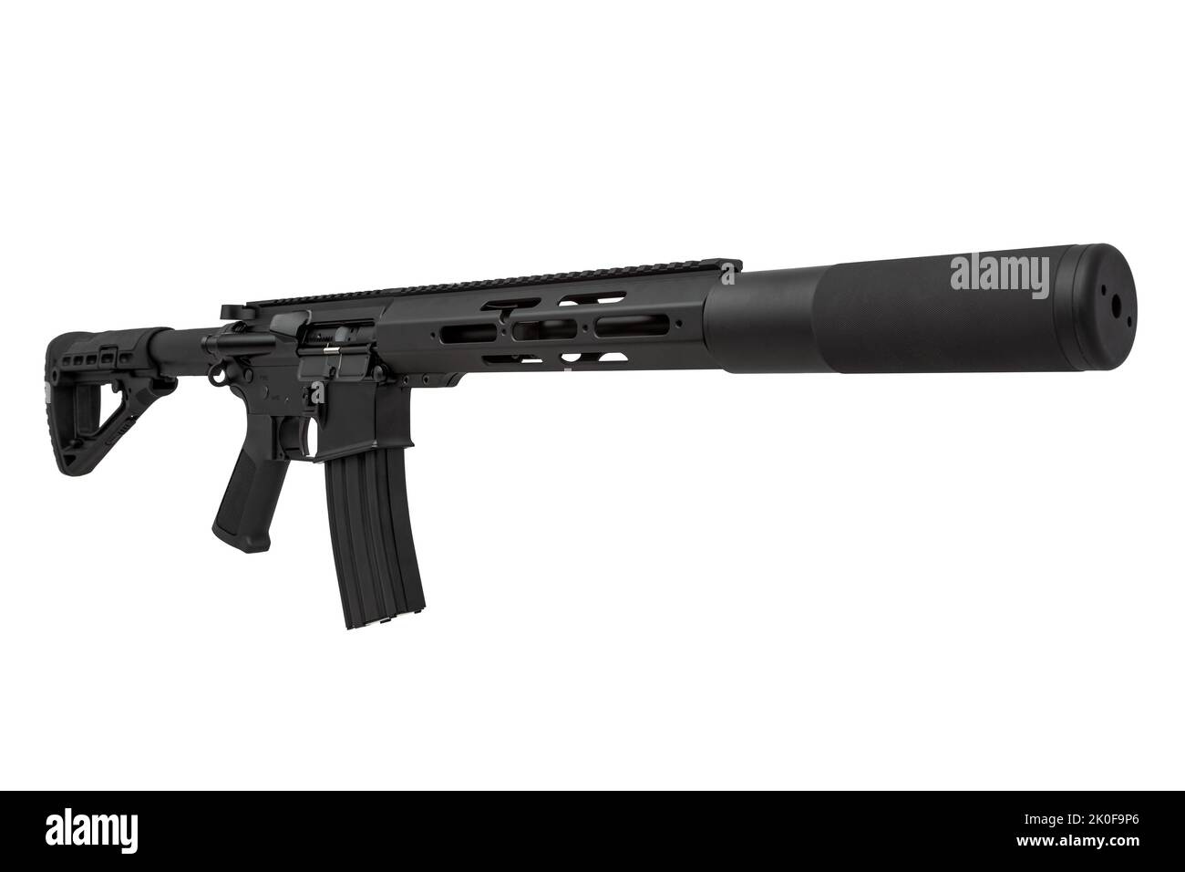 Fusil automatique moderne isolé sur fond blanc. Armes pour la police ...