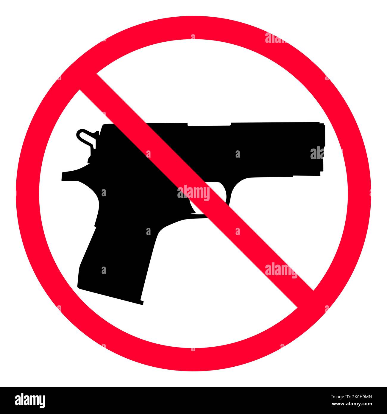 Aucun signe d'arme. Signer le pistolet interdit. Signez les armes ...