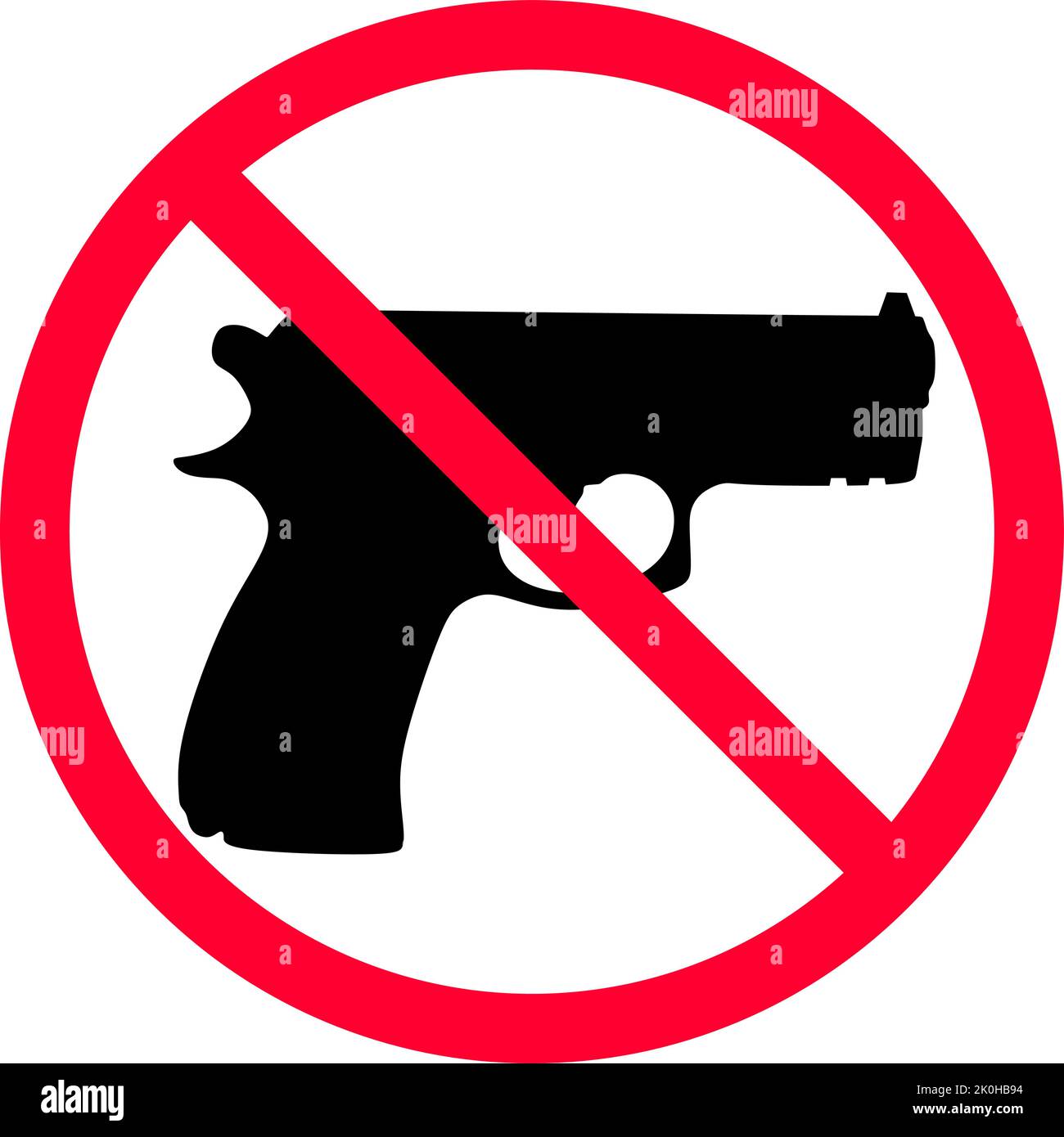 Aucun signe d'arme. Signer le pistolet interdit. Signez les armes ...