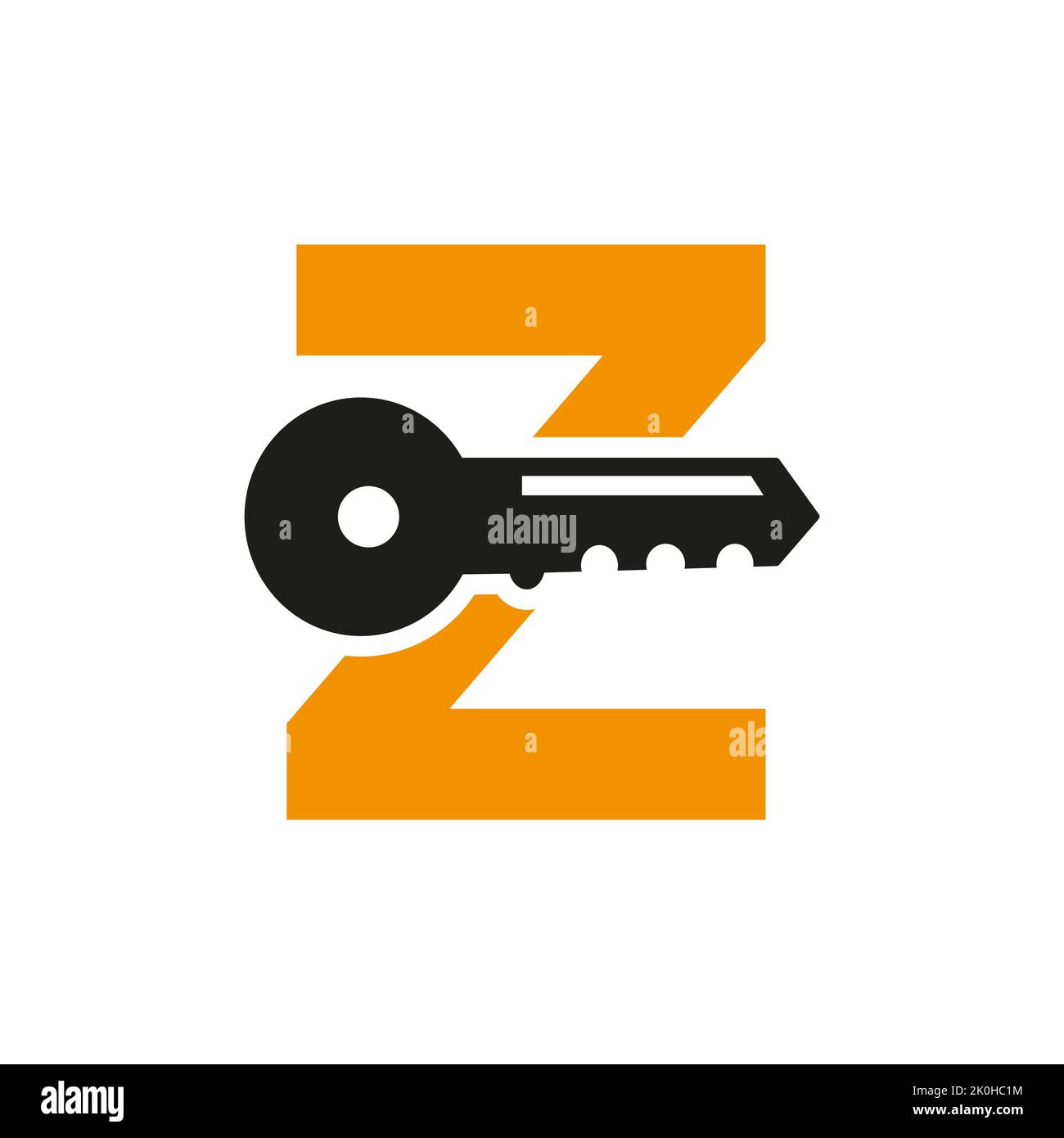 Lettre Z Key logo combiné avec la clé de casier de maison pour l ...