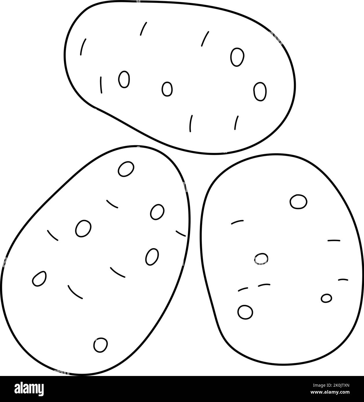 Page de coloriage isolé pour les légumes de pomme de terre pour les enfants Image Vectorielle ...