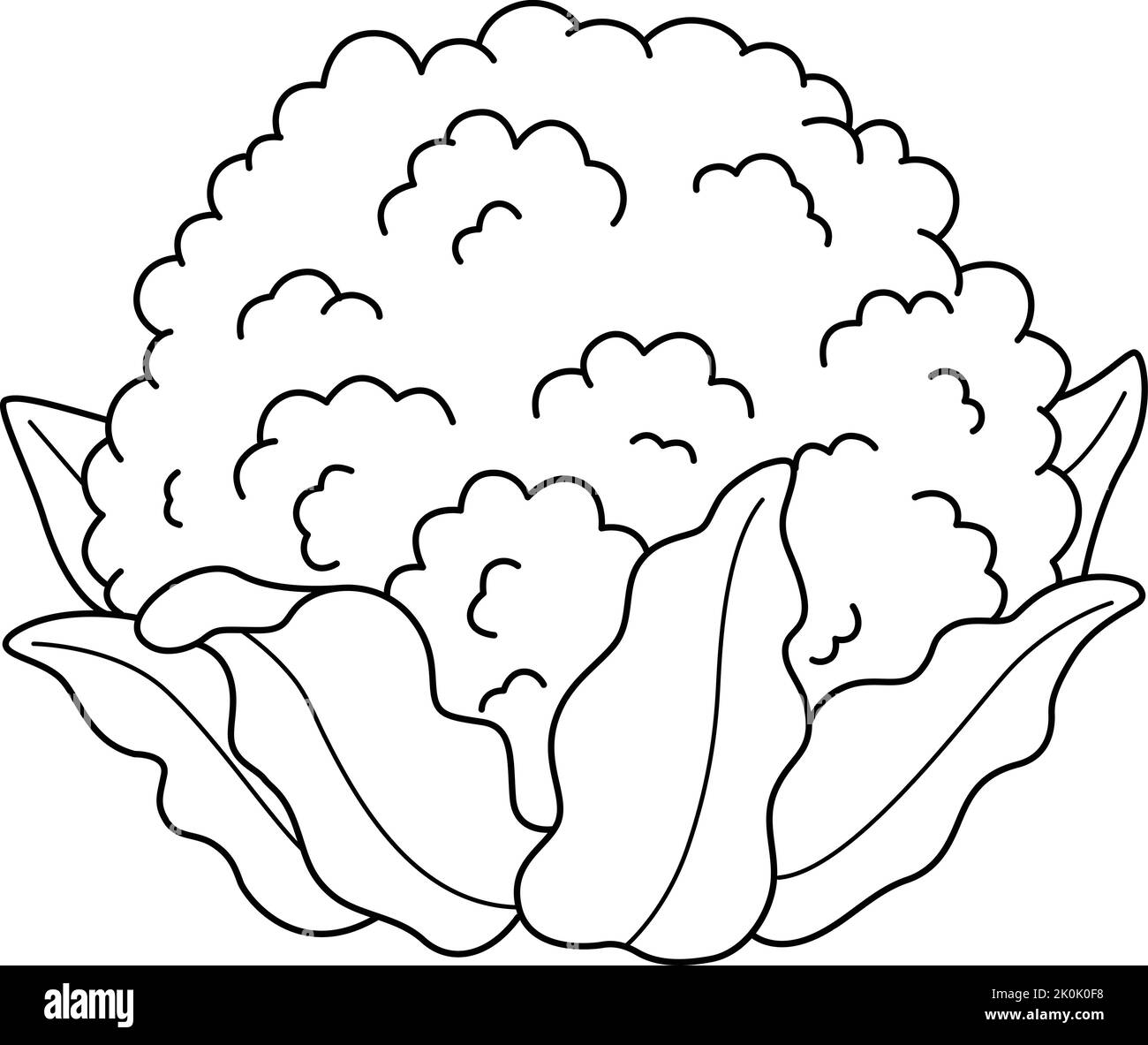 Page de coloriage isolé de légumes de chou-fleur Image Vectorielle ...