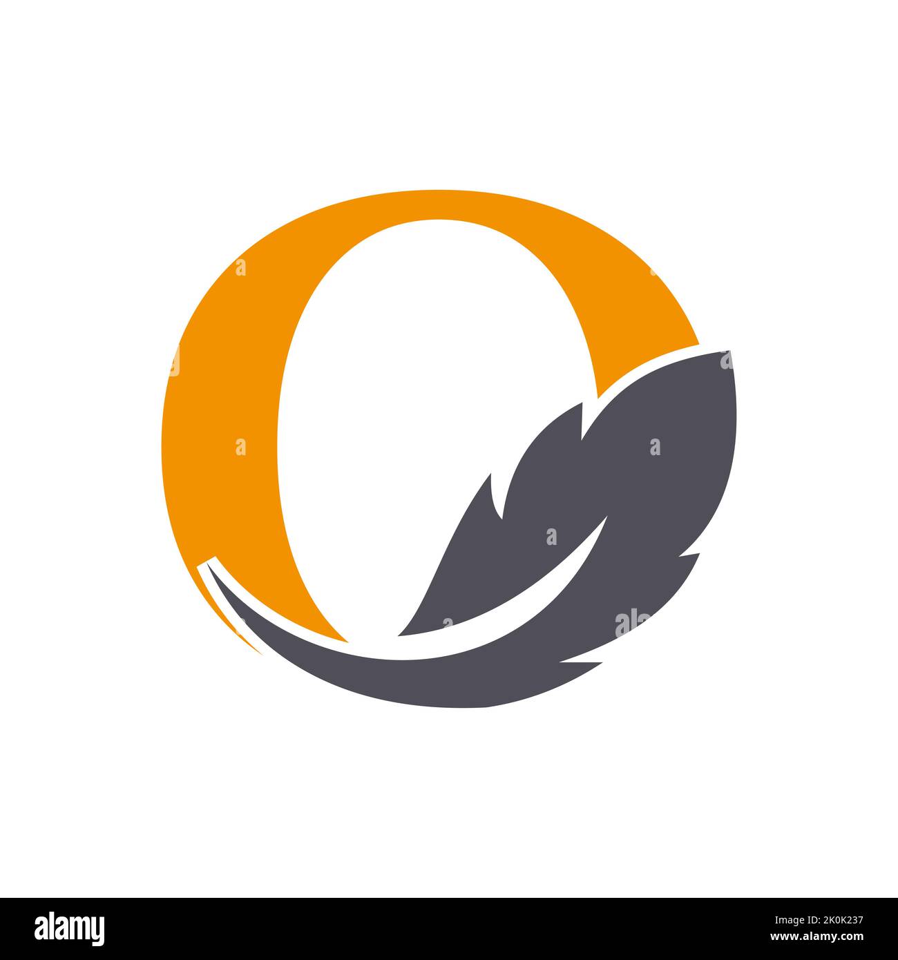 Logo lettre O plume combiné avec vin de plume d'oiseau pour avocat ...