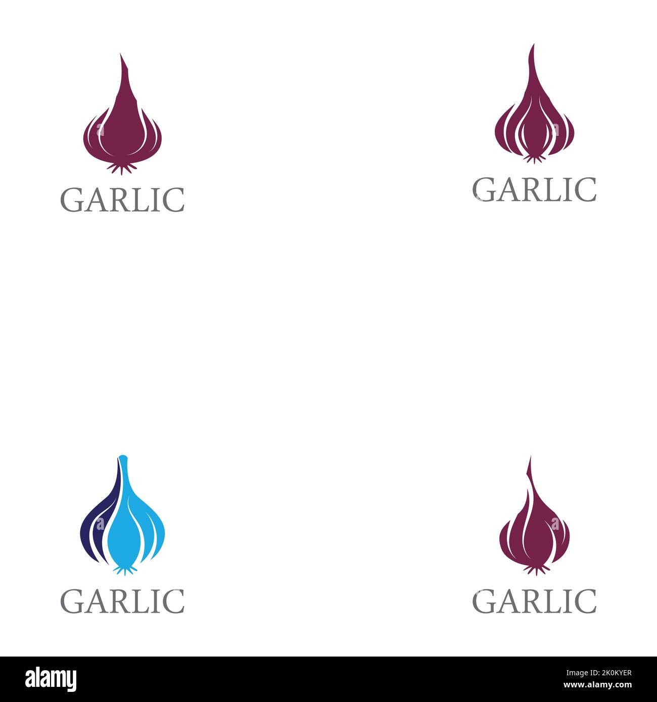 Ensemble de logo ail icône symbole dessin illustration vectorielle ...