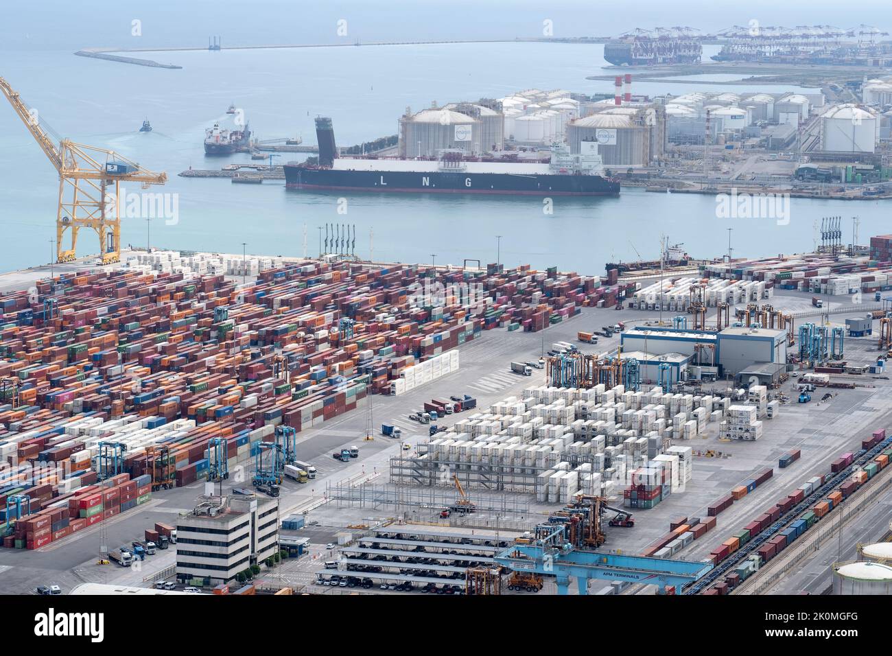 Port de Barcelone, Espagne, 25 août 2022 : vue aérienne du port de ...