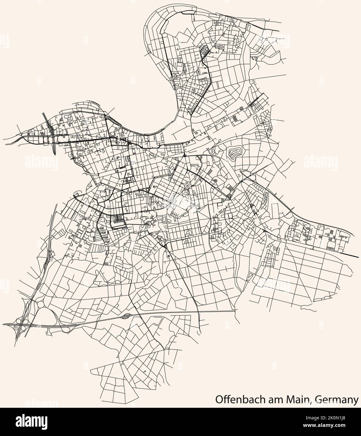 Mappa di offenbach Banque d'images vectorielles - Alamy
