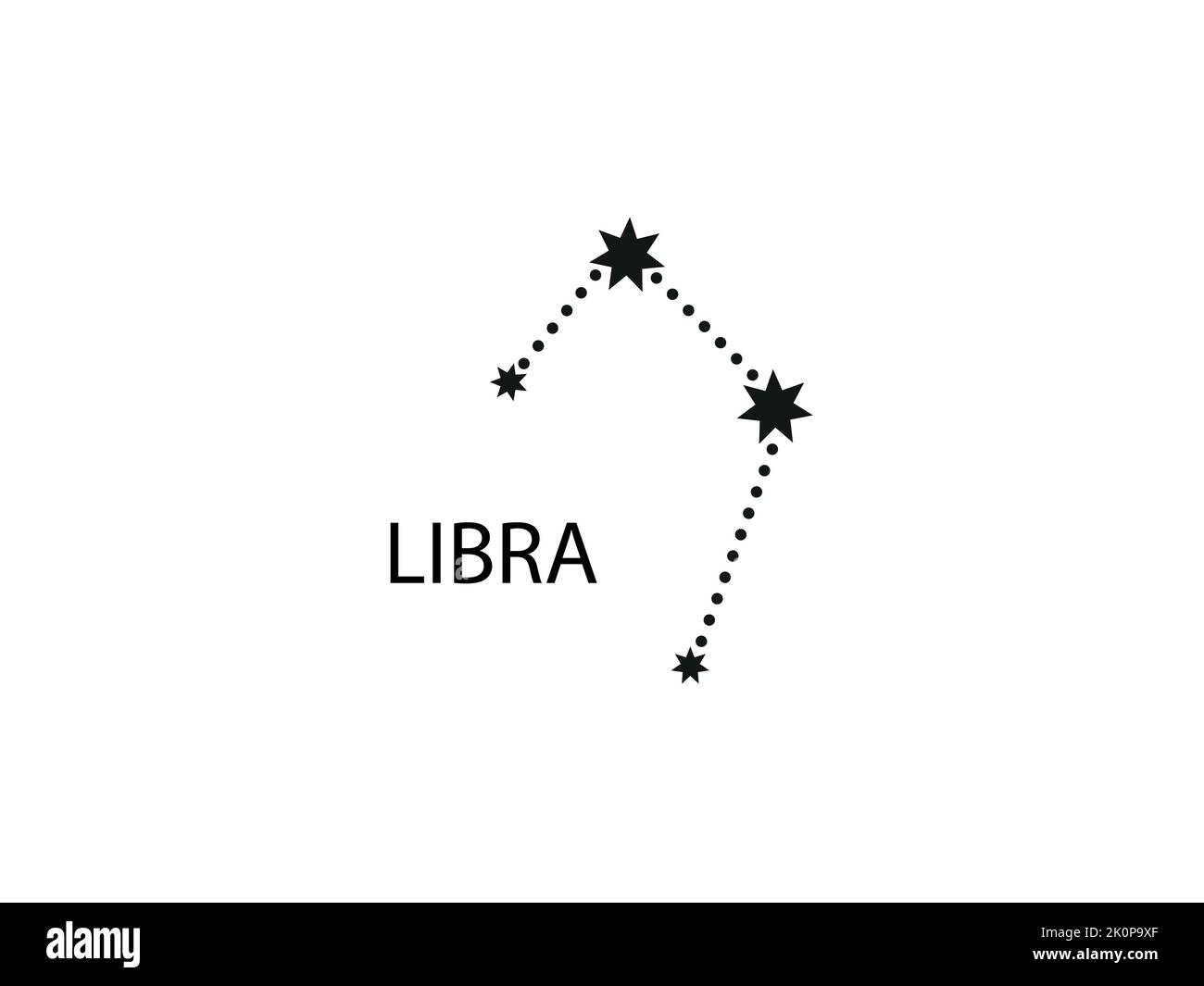 Constellation du zodiaque de la Balance. Carte du ciel. Symbole ...