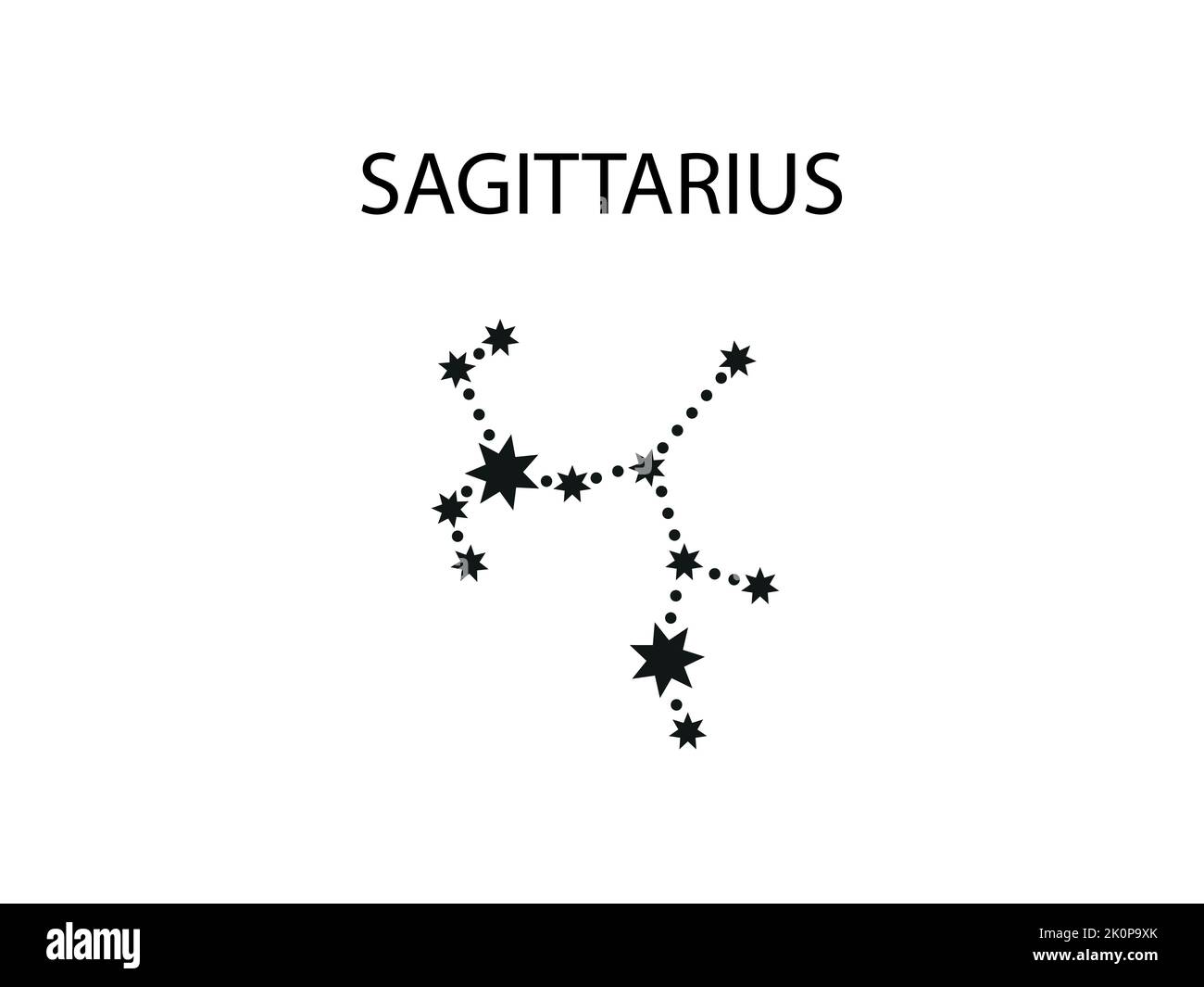 Constellation du Sagittaire zodiaque. Carte du ciel. Symbole Horoscope ...