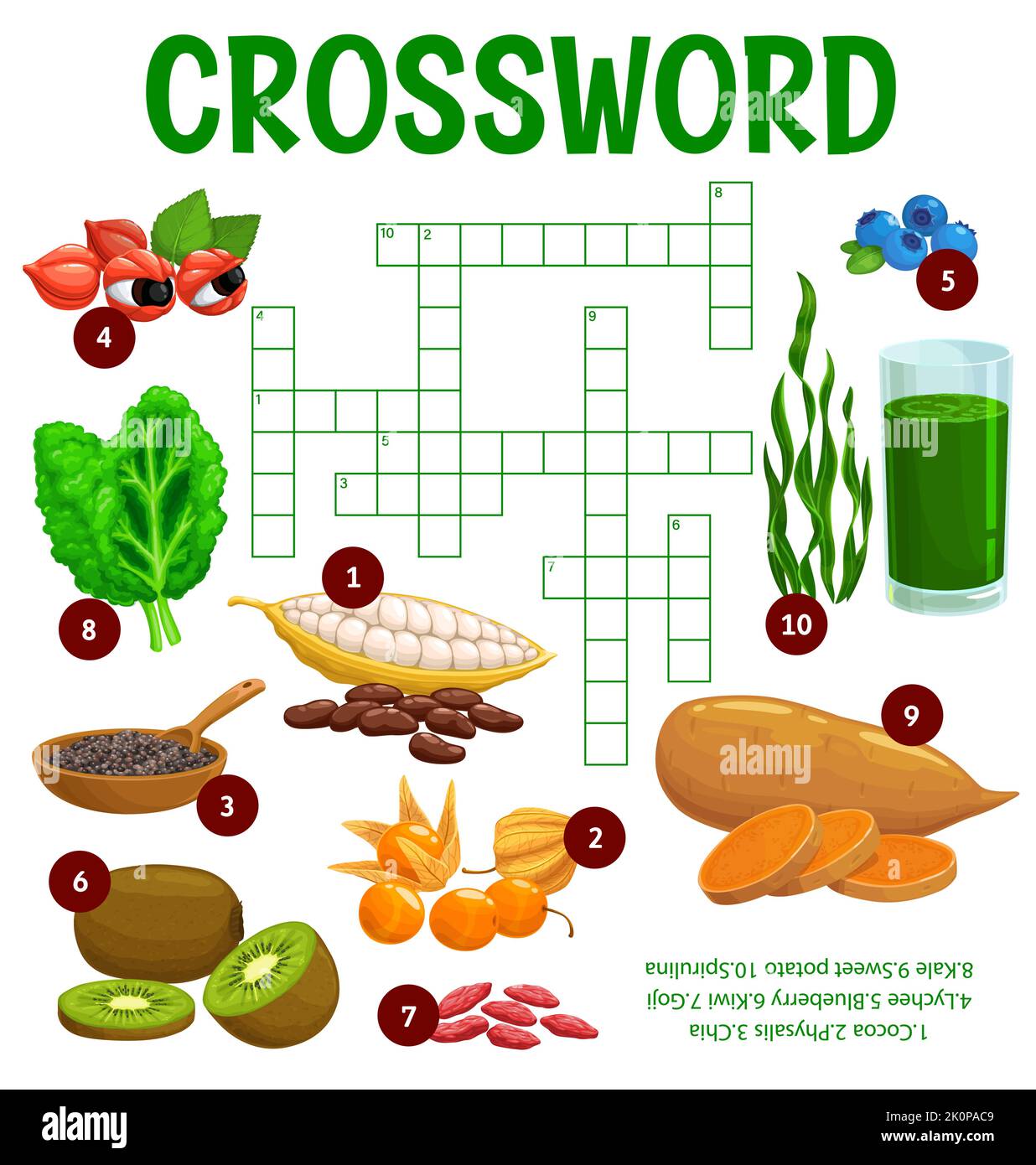 Crossword fruits game vegetable Banque de photographies et d’images à ...