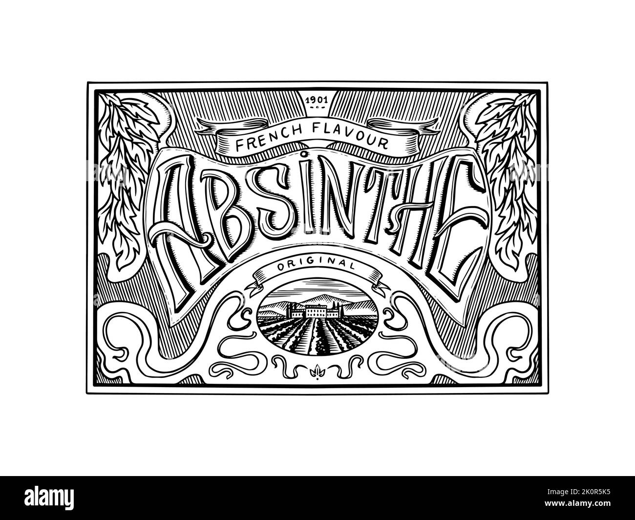 Vieille affiche absinthe Banque d'images vectorielles - Alamy