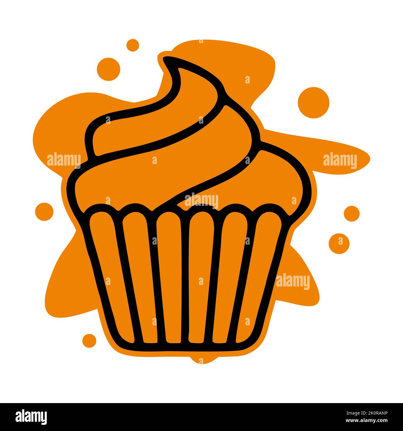 Icône de cupcake isolée sur fond blanc de la collection de boulangerie ...