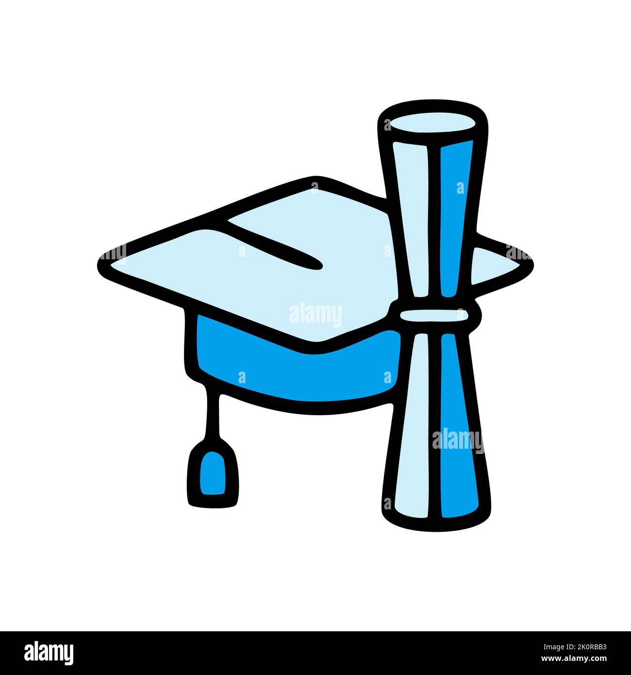 Icône de diplôme isolée sur fond blanc de la collection d'apprentissage ...