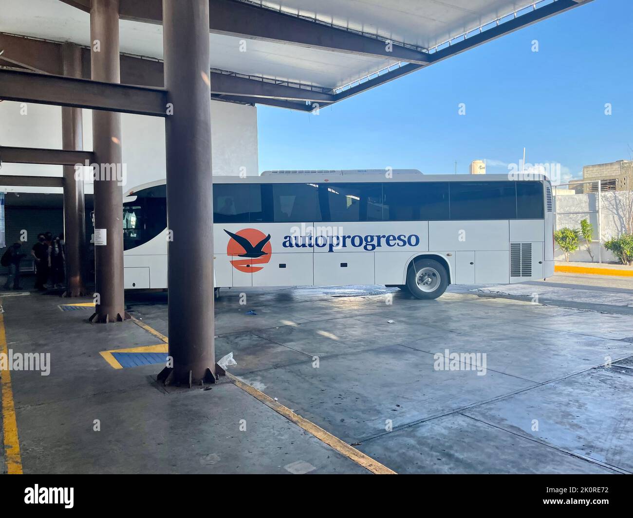 Mérida, Mexique - 3 mai 2022: Bus blanc de la compagnie mexicaine ...