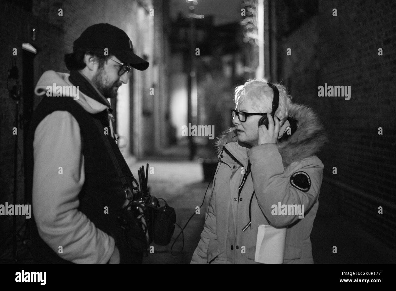 Plateau de tournage film époque Banque d'images noir et blanc - Alamy