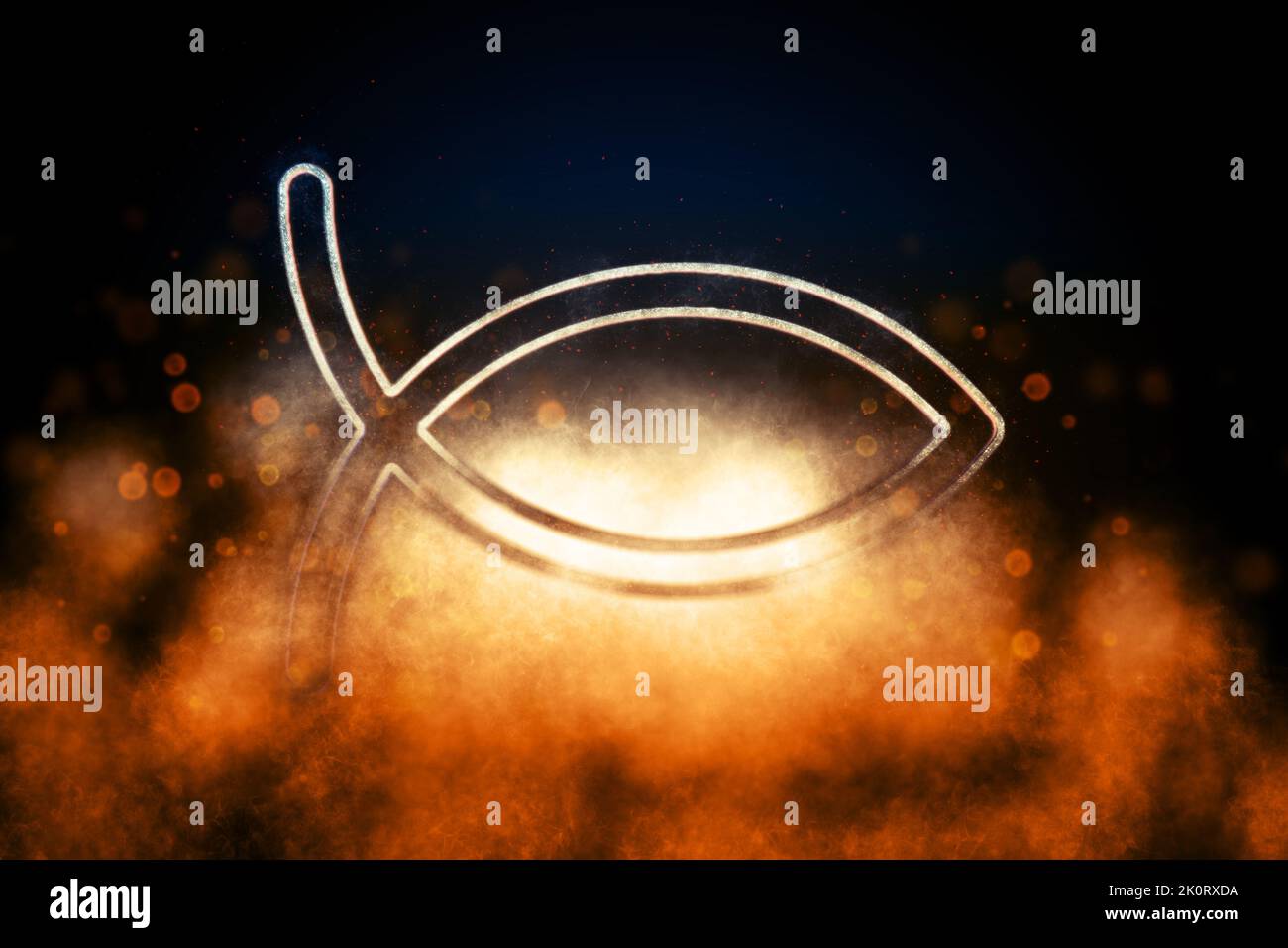 Symbole du christianisme, symbole du poisson chrétien, symbole bleu ...