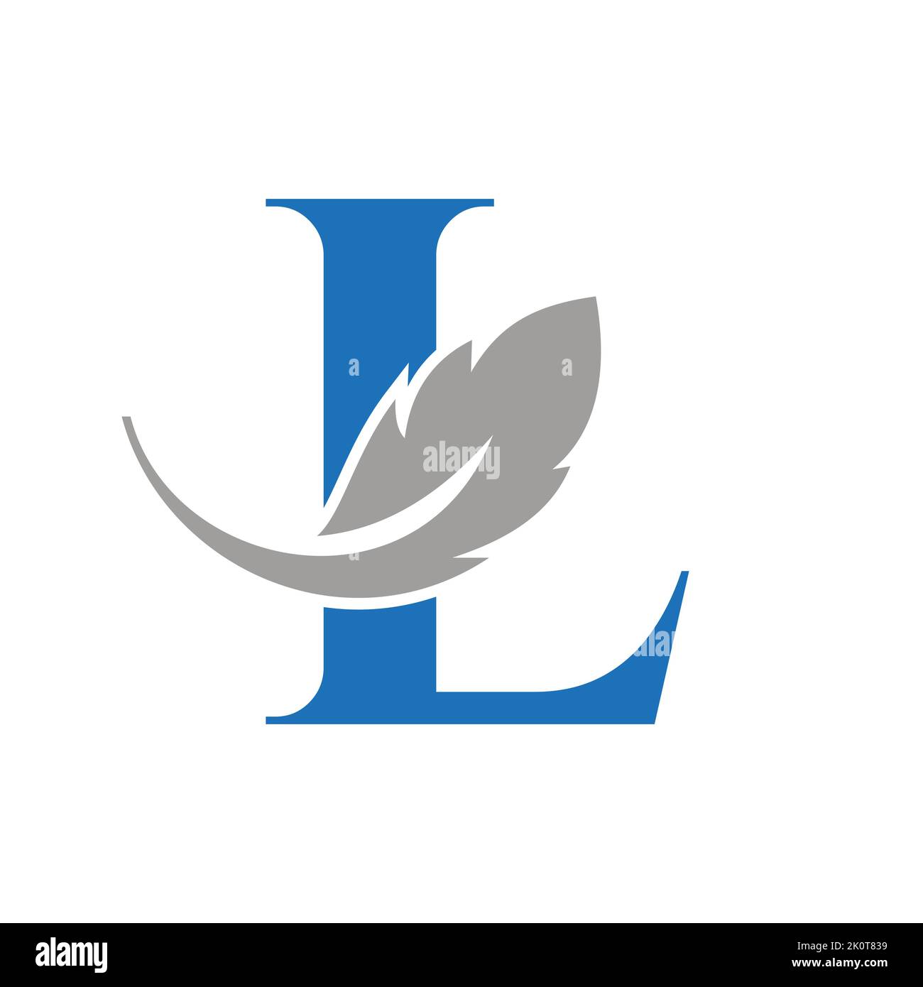 Lettre l plume logo Banque d'images vectorielles - Alamy