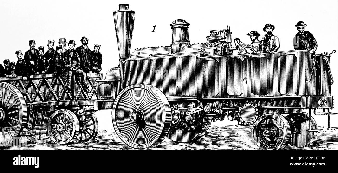 Traction steam engine Banque d'images noir et blanc - Alamy