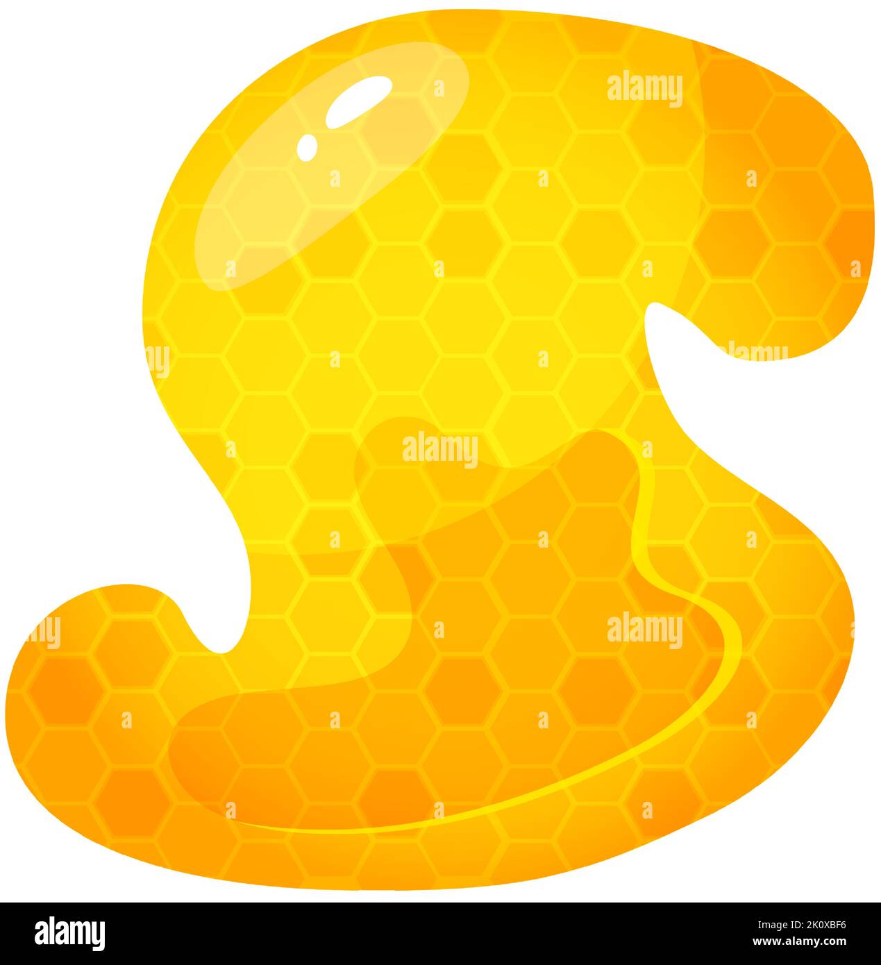 Police douce au miel. Lettre de dessin animé miel liquide, police ...