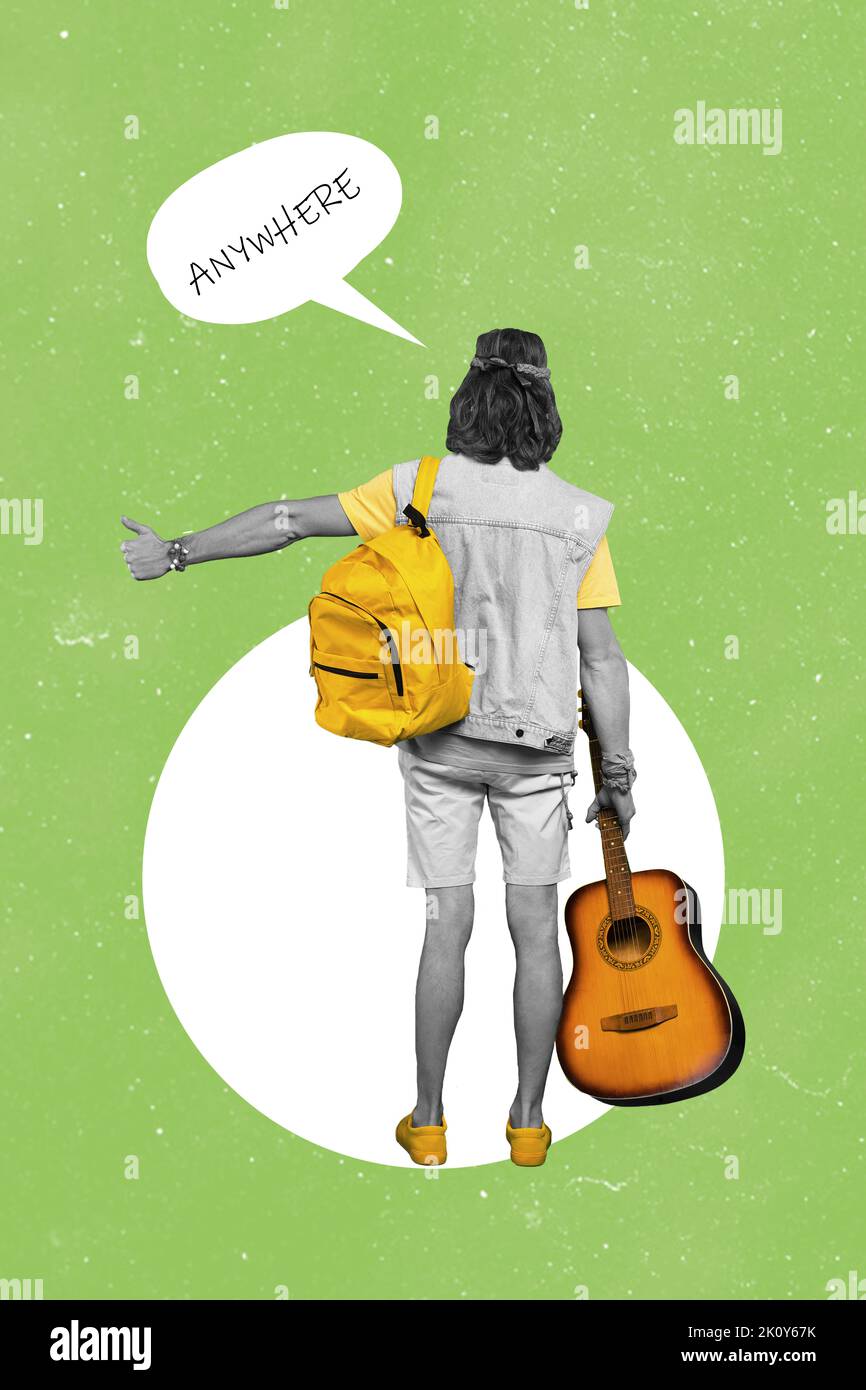 Création rare vue photo 3D collage illustration esquisse de type drôle ...