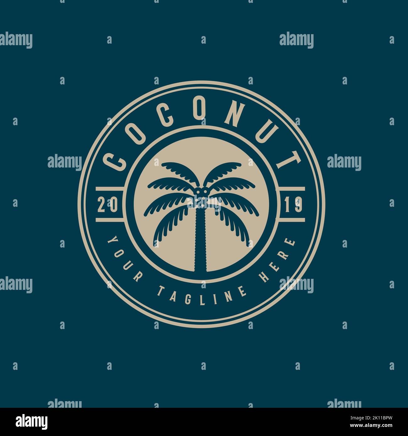 modèle de conception de logo de noix de coco haut de gamme. Inspiration ...