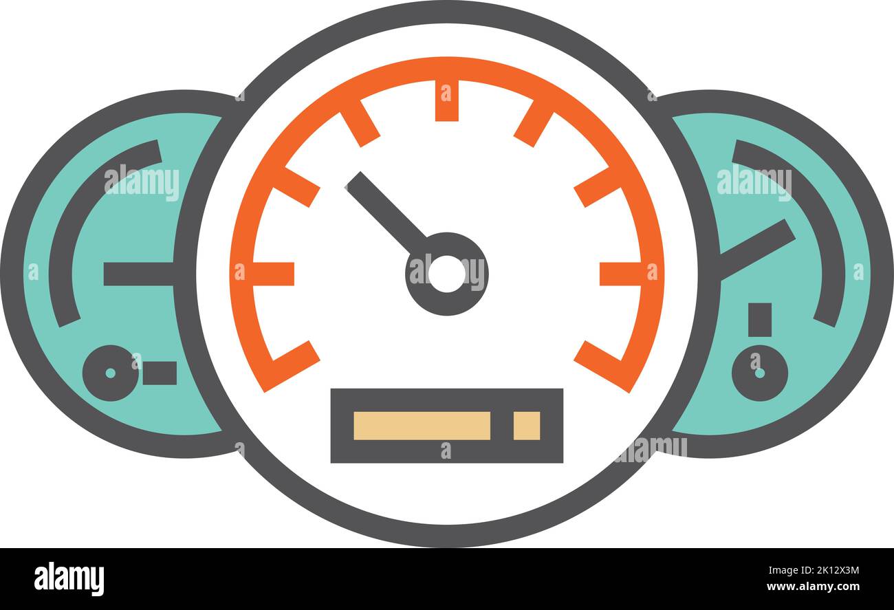 Icône du panneau de commande du véhicule. Symbole des indicateurs du ...