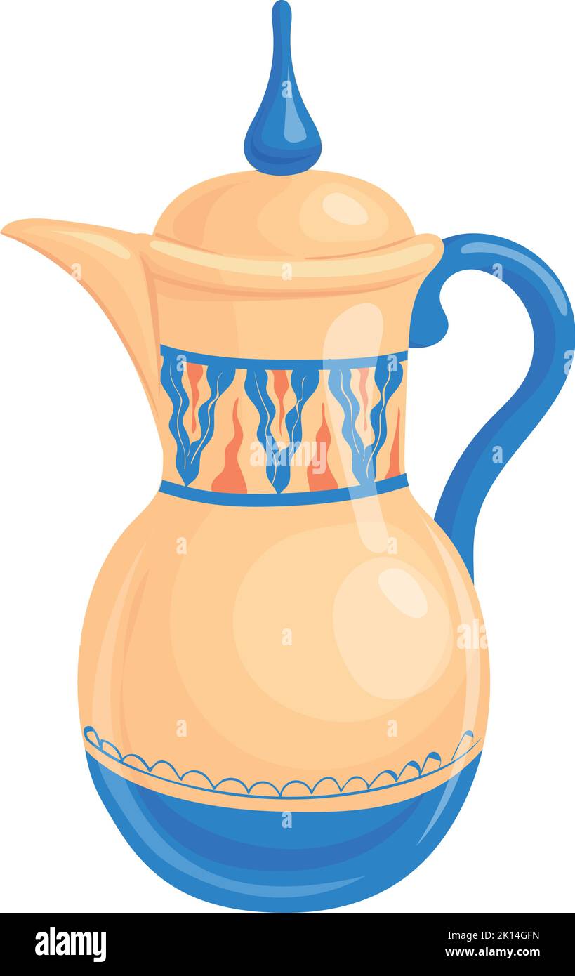 Carafe en céramique avec icône de dessin animé à motif arabe ...